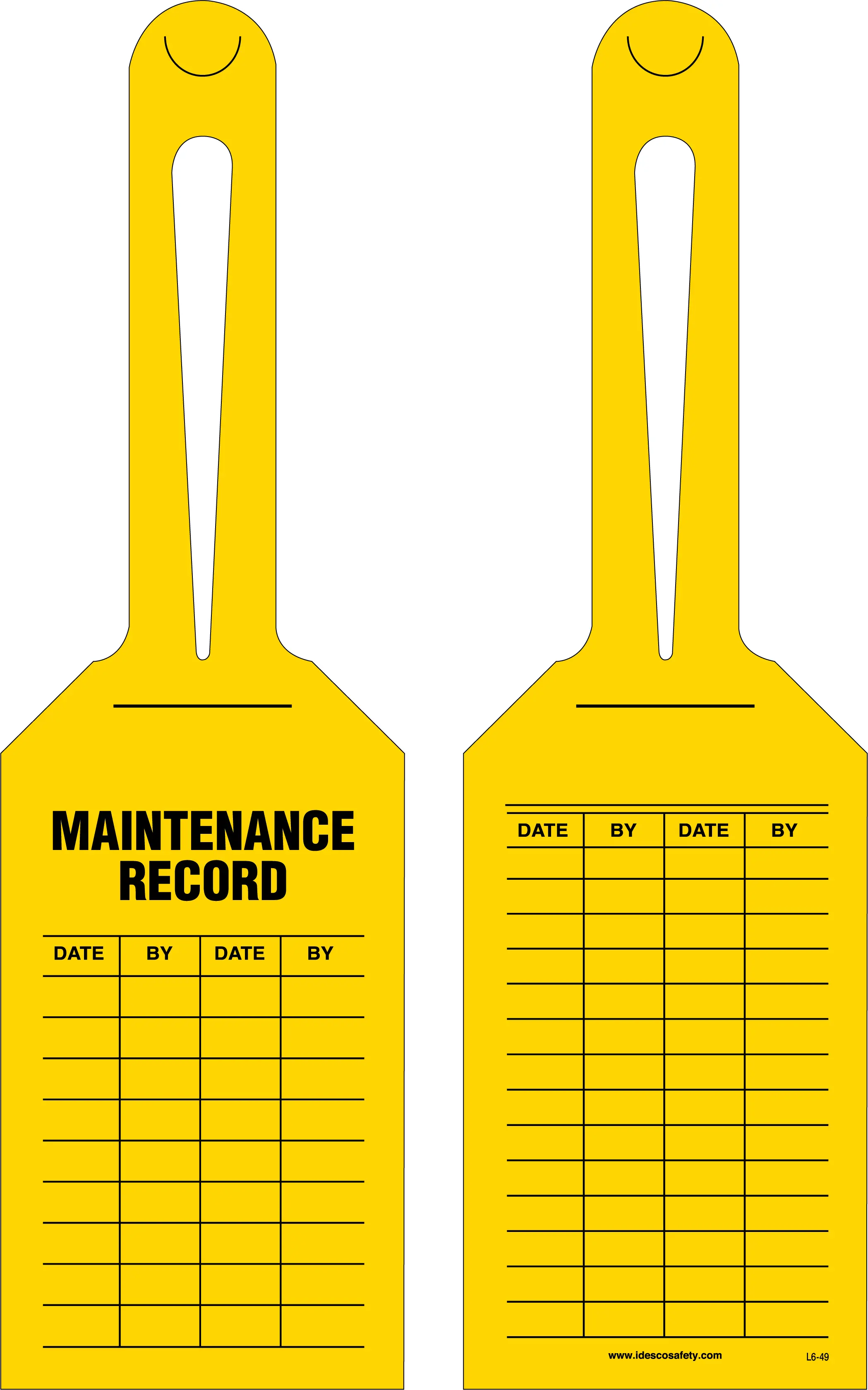 Loop Tag - Maintenance Record (10/Pack)