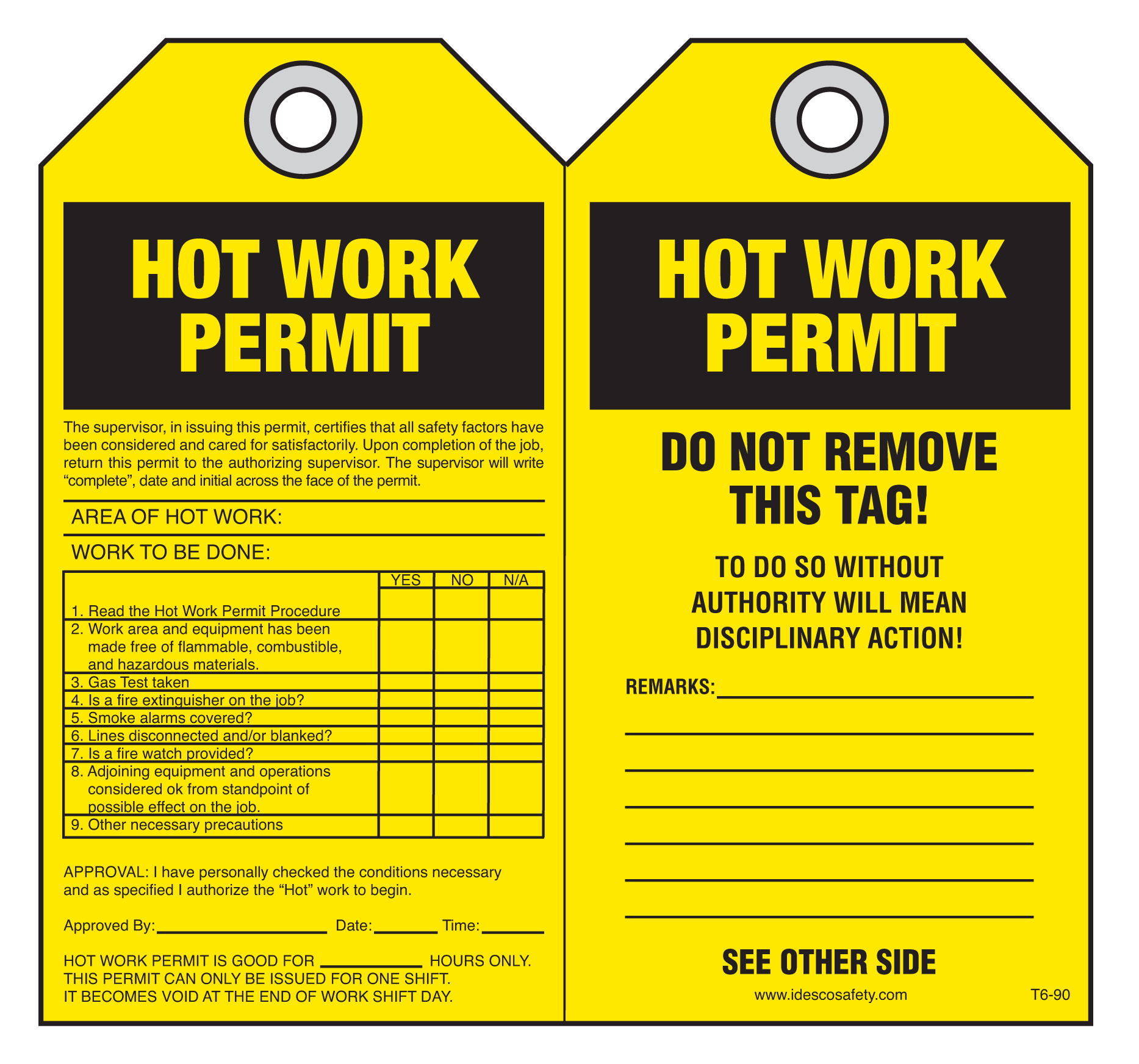 Inspection Safety Tag - Safety Inspection | Idesco Safety