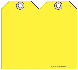 Yellow (Blank) Self-Laminating Peel and Stick Safety Tag | Idesco Safety