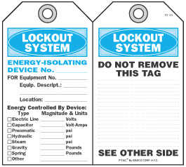 Lockout System Energy Isolating Device Self-Laminating Peel and Stick ...