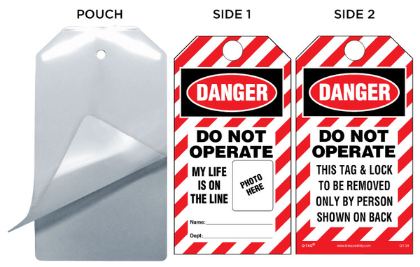 Danger, Do Not Operate, Equipment Locked Out By Self-Laminating Tag Kit ...