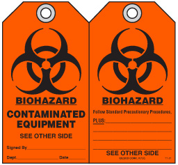 Safety Tag - Biohazard, Contaminated Equipment | Idesco Safety